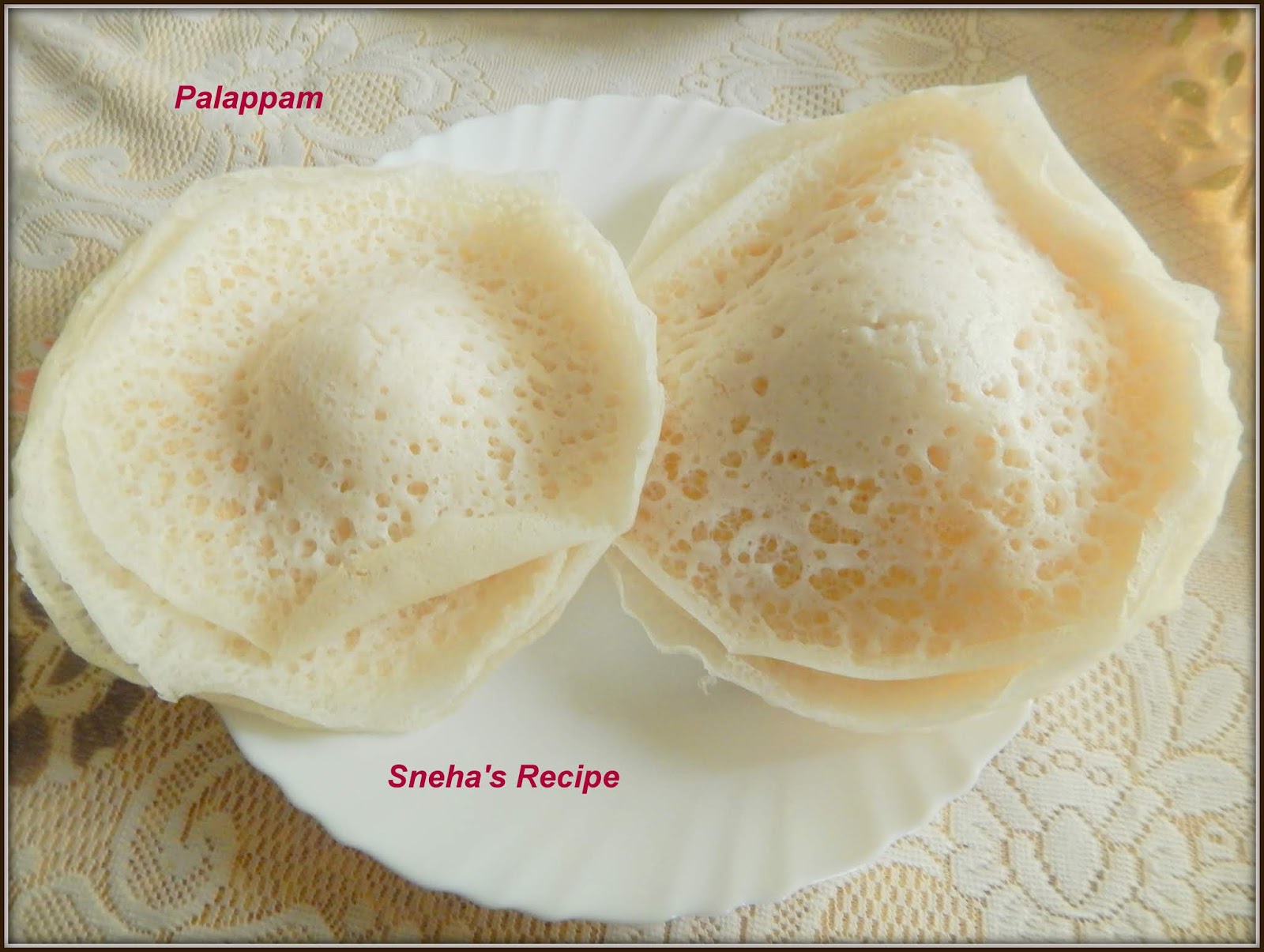 Palappam - With Idly Rice - Vegan & Gluten Free - Sneha's Recipe