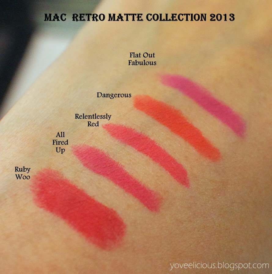 yoveelicious: MAC Retro Matte Lipstick Collection 2013 Review and Swatches