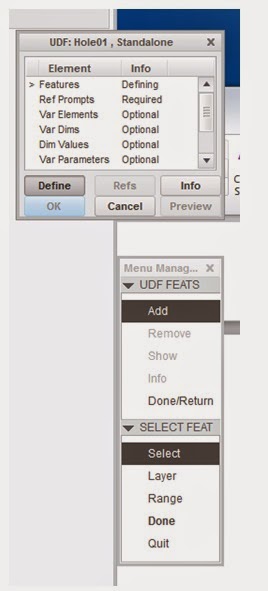 Creo Automation Inserting A Udf User Defined Feature Programatically In Creo By Using A Vb
