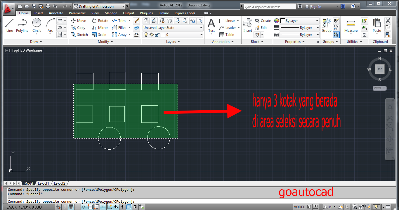 Post 12 : Cara Menyeleksi Object pada AutoCad - Go Auto CAD