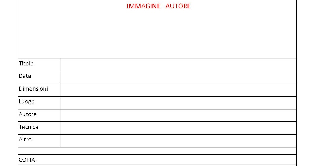 SCUOLA.NC: Copia d'Autore - Scheda di Lettura dell'Opera d'Arte