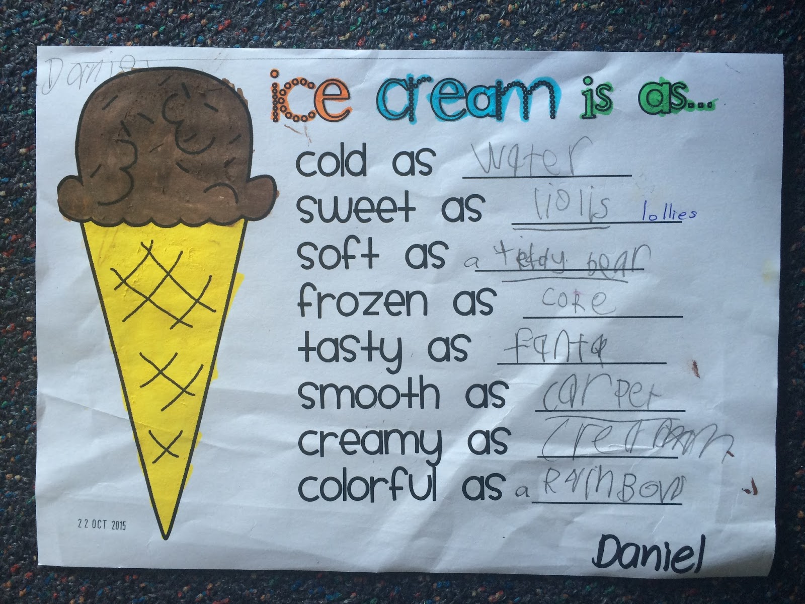 Room 2 Tuis 2015: Ice-Cream Similes