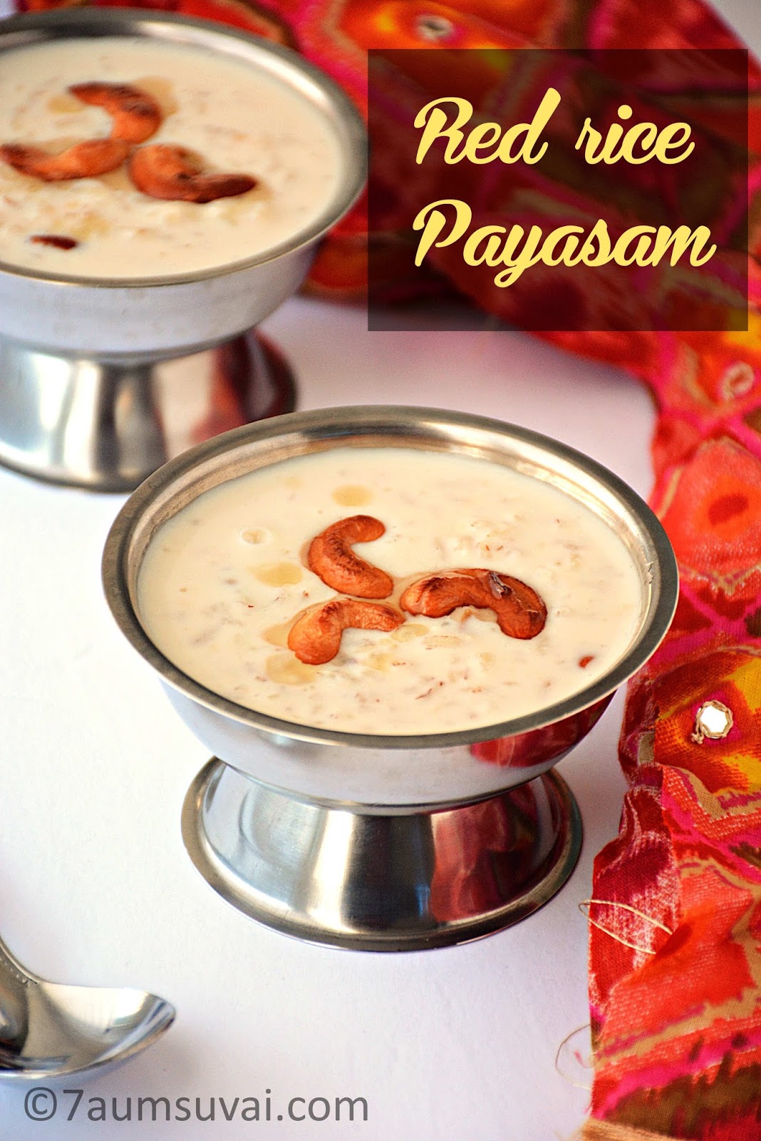 Sigappu arisi paal payasam / Red rice payasam/ Red rice pudding/ Rice ...