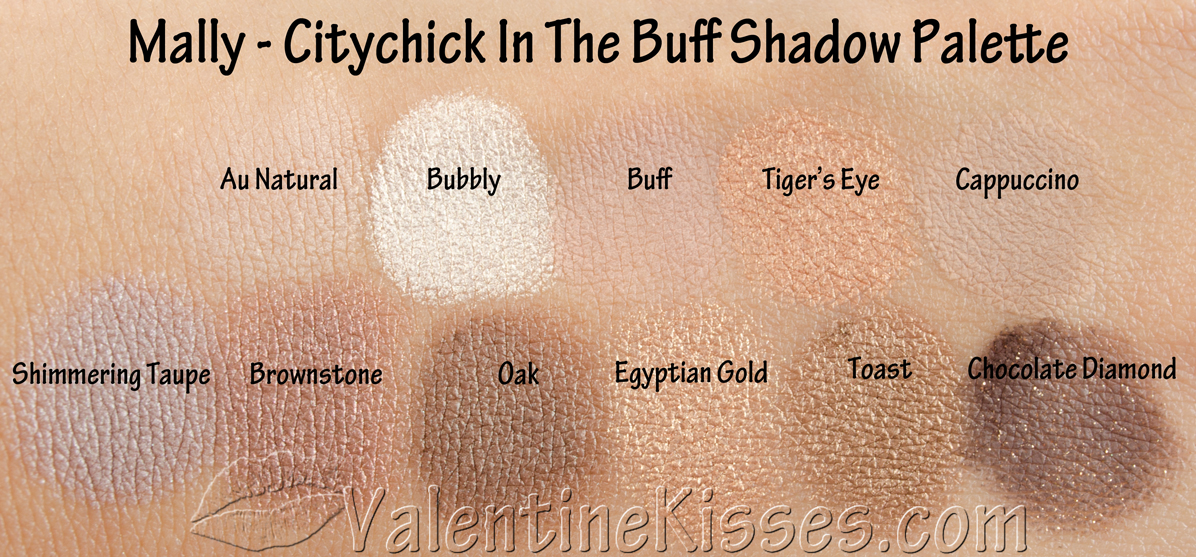 Valentine Kisses: Mally Citychick In The Buff Shadow Palette - swatches ...
