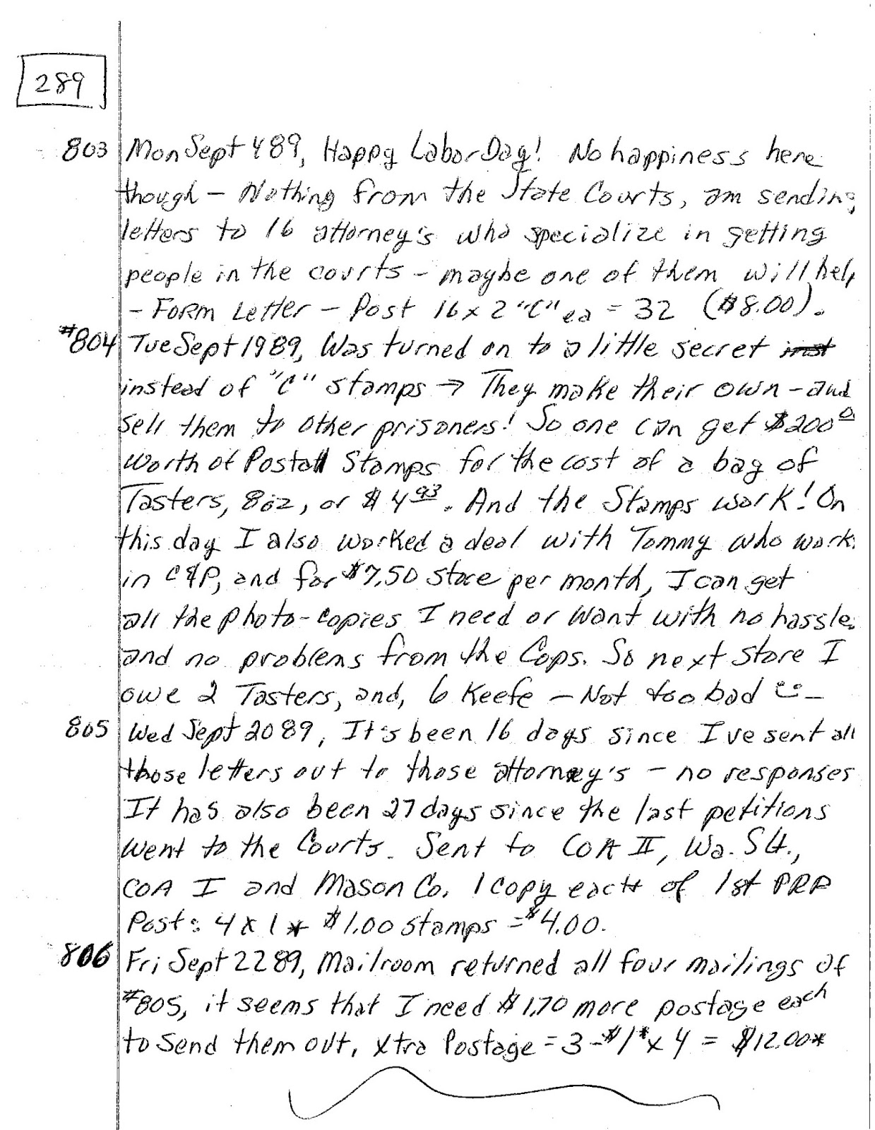 In Birdy's Eyes:: Handwritten 30 Year Daily Prison Log