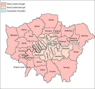 London Map Political Regional | Map of London Political Regional