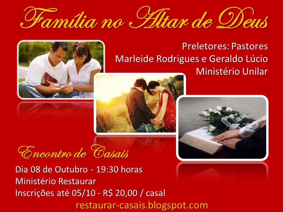 Ministério de Casais - Igreja Ministério Restaurar: Atenção amados para ...