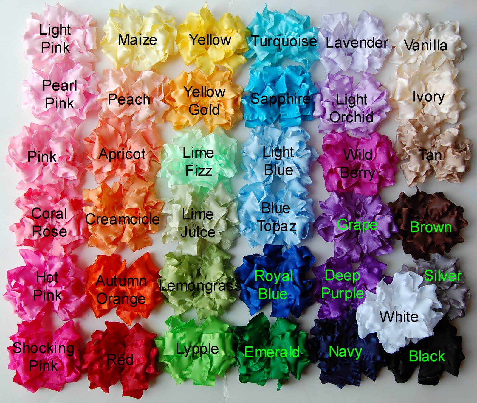 Marie D's Bows: Color Charts