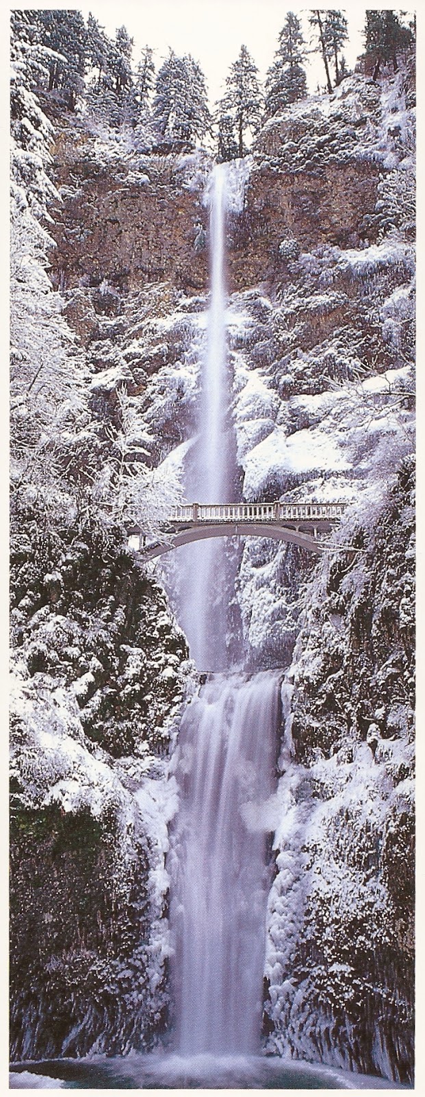 My Favorite Views: Oregon - Multnomah Falls in Winter and Autumn