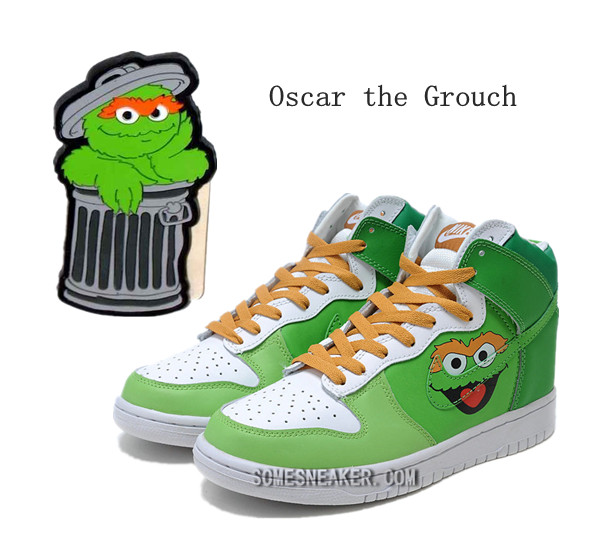 Pokemon Nike Dunks: Oscar the Grouch Nike High Tops For Men Green
