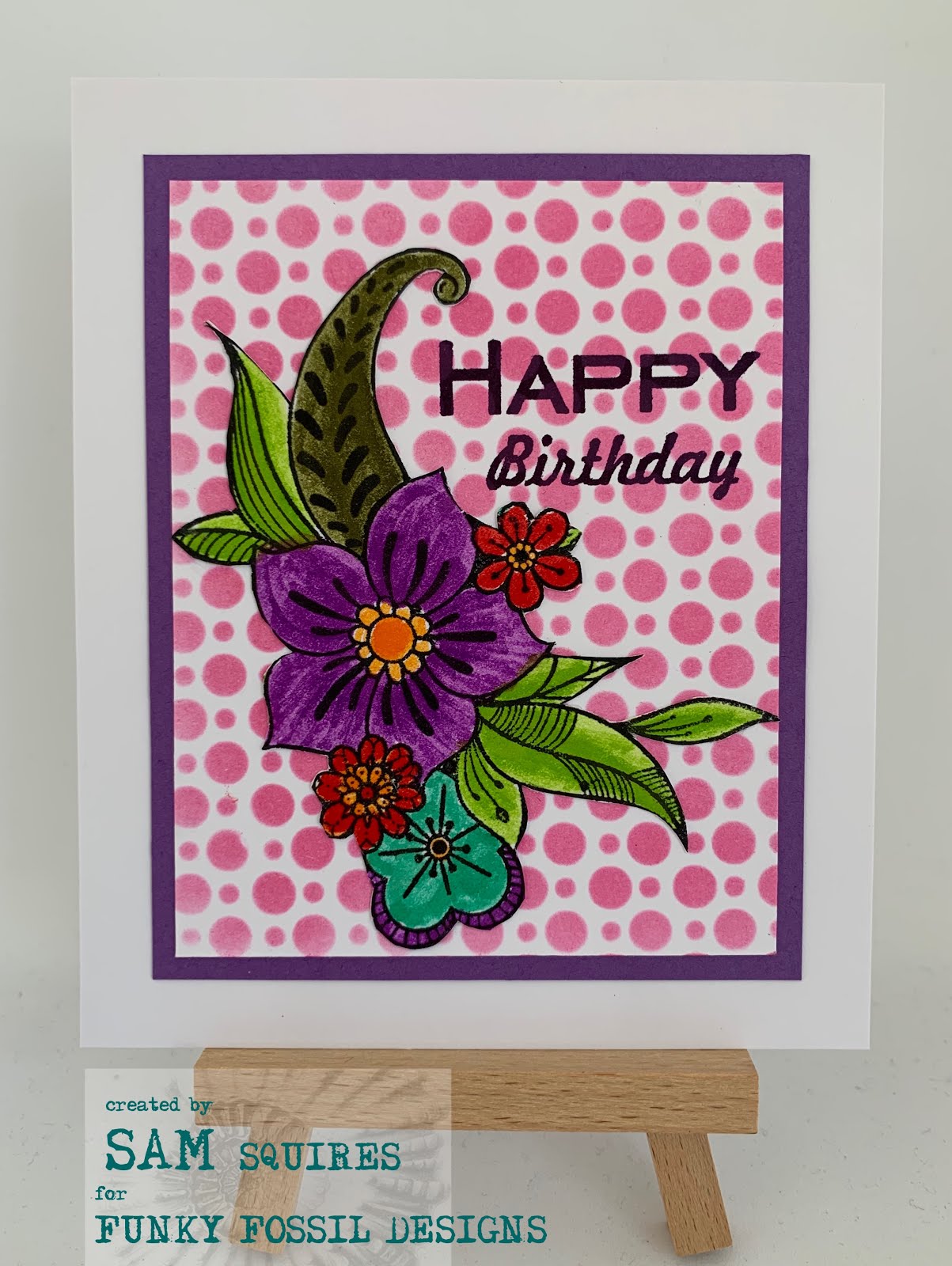 A Crafting Niche: Funky Fossil - Funky Florals Birthday Card