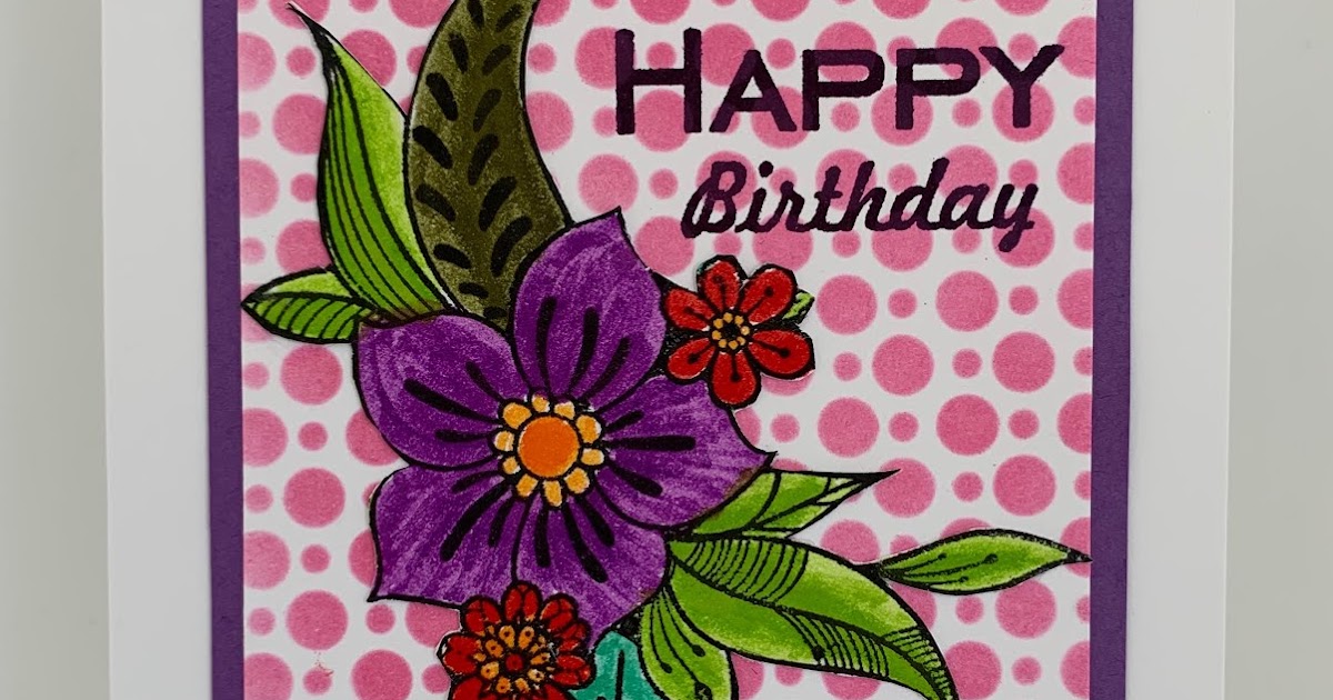 A Crafting Niche: Funky Fossil - Funky Florals Birthday Card