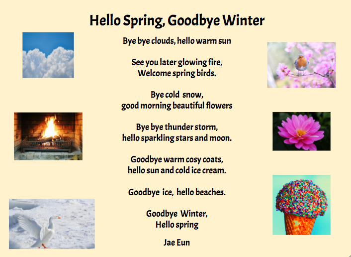 Room 11's learning 2017: Goodbye Winter, hello Spring!