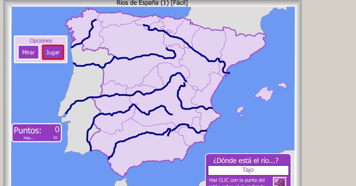 COSAS DE CLASE: JUEGO INTERACTIVO SOBRE LOS RÍOS DE ESPAÑA ( nivel fácil )