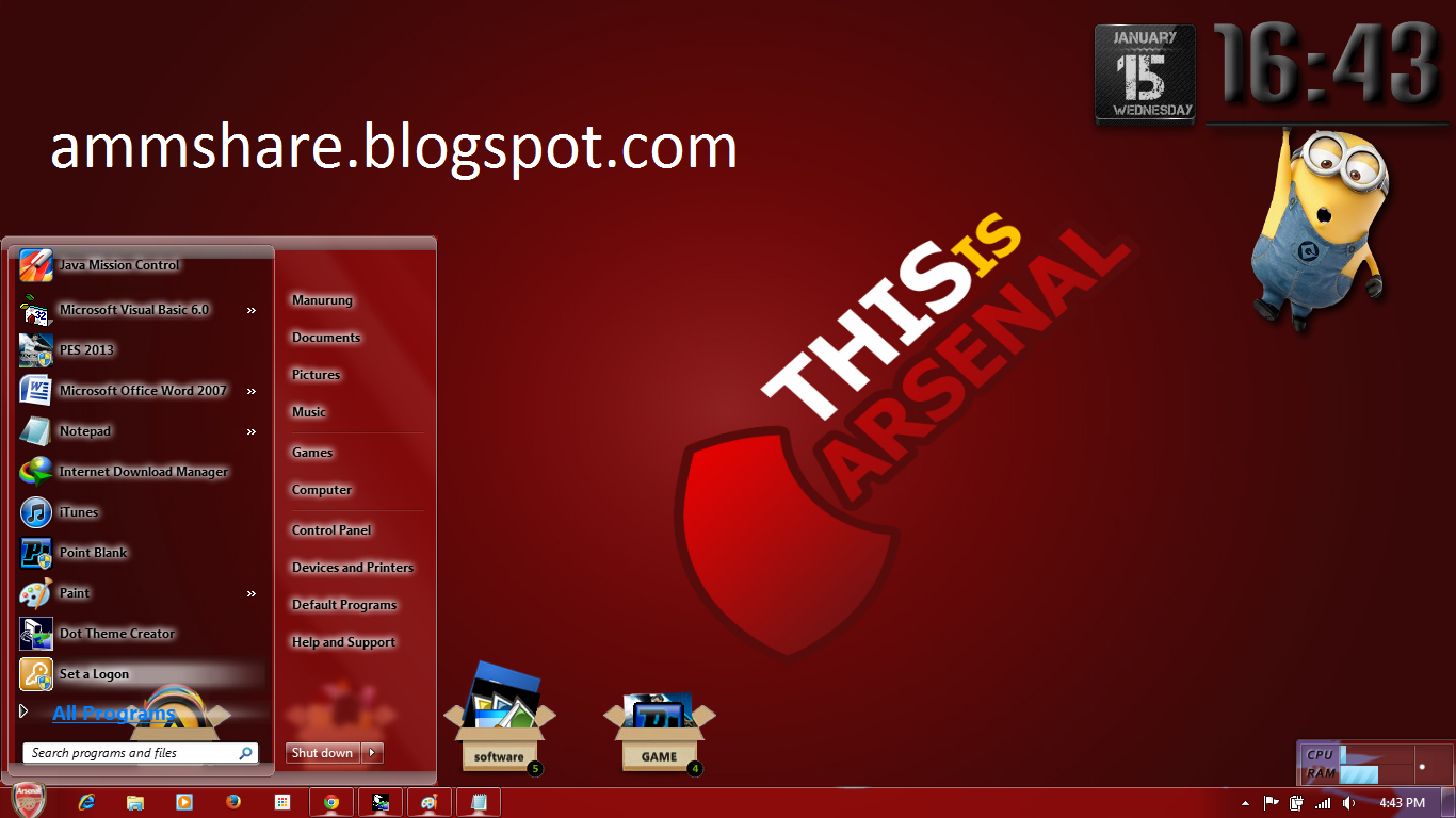 Theme Arsenal Glass For Windows 7 AMM Share
