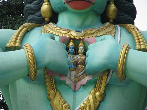 Caving in SE Asia: Hanuman statue, Batu Caves