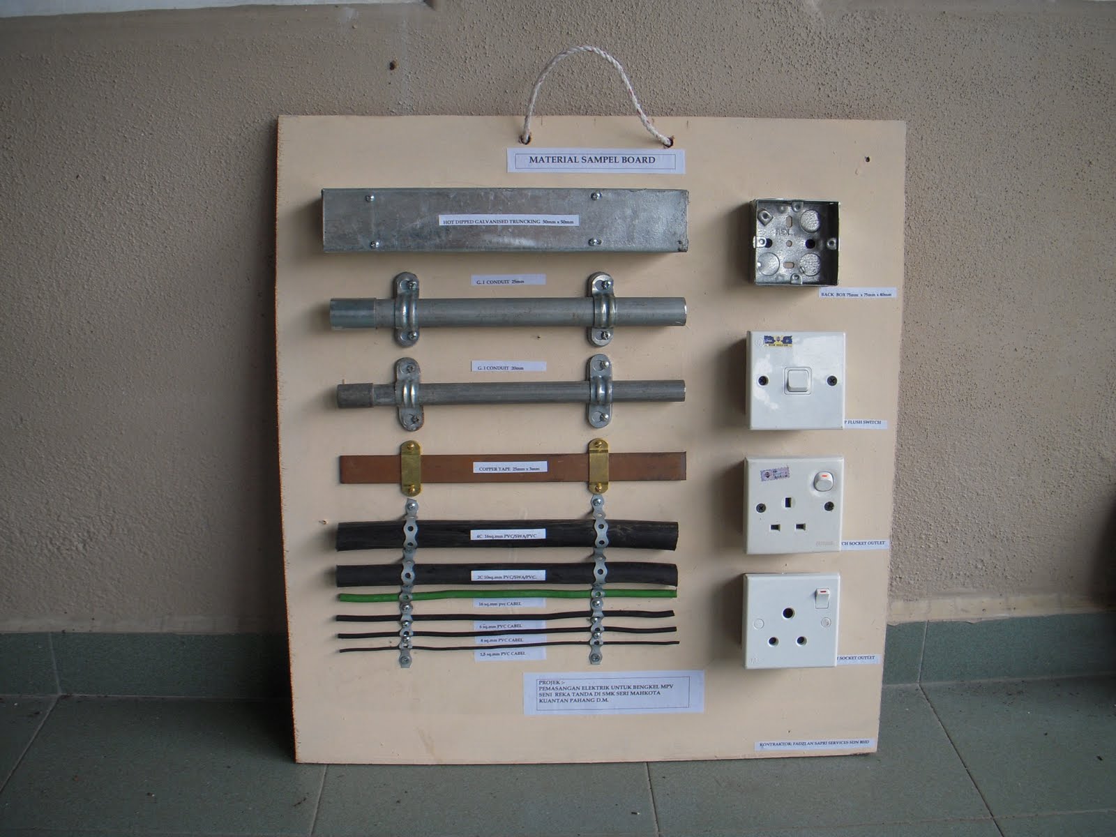NIRIMBA -(Perkhidmatan Wiring ): MATERIAL SAMPEL BOARD