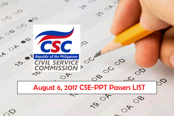 List of Passers Civil Service Exam (CSE-PPT) Professional ...