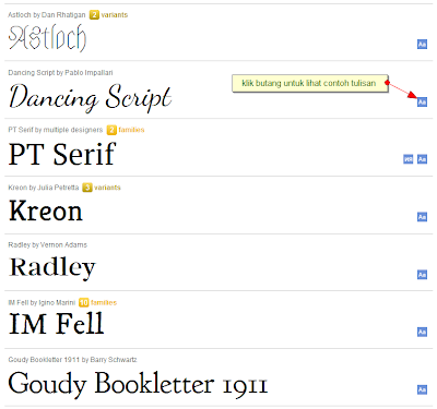 Font Baru Dari Google Web Fonts |Tutorial Blogger Blogspot