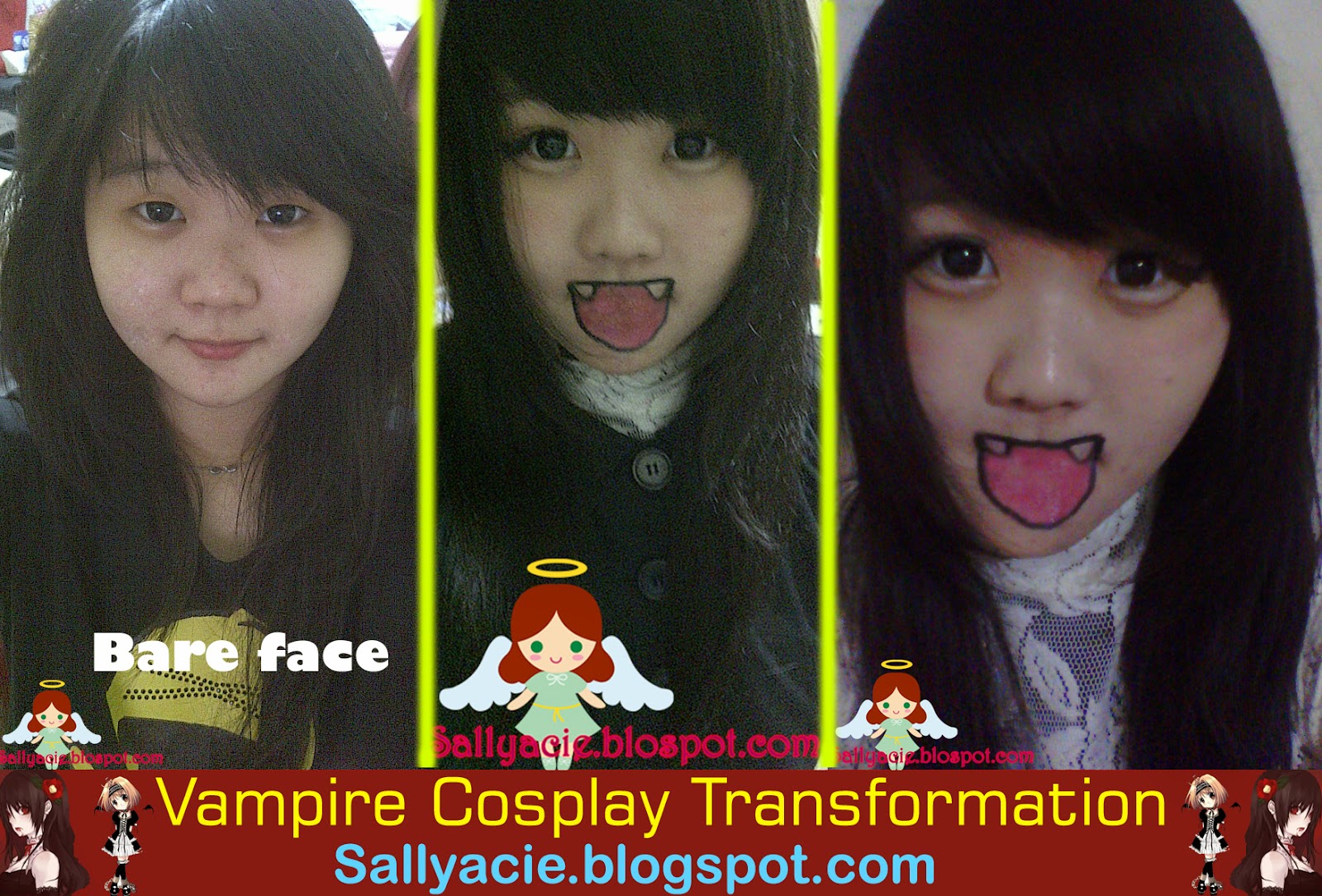 MAKE UP PLAY : Vampire Anime Cosplay MakeUp Transformation