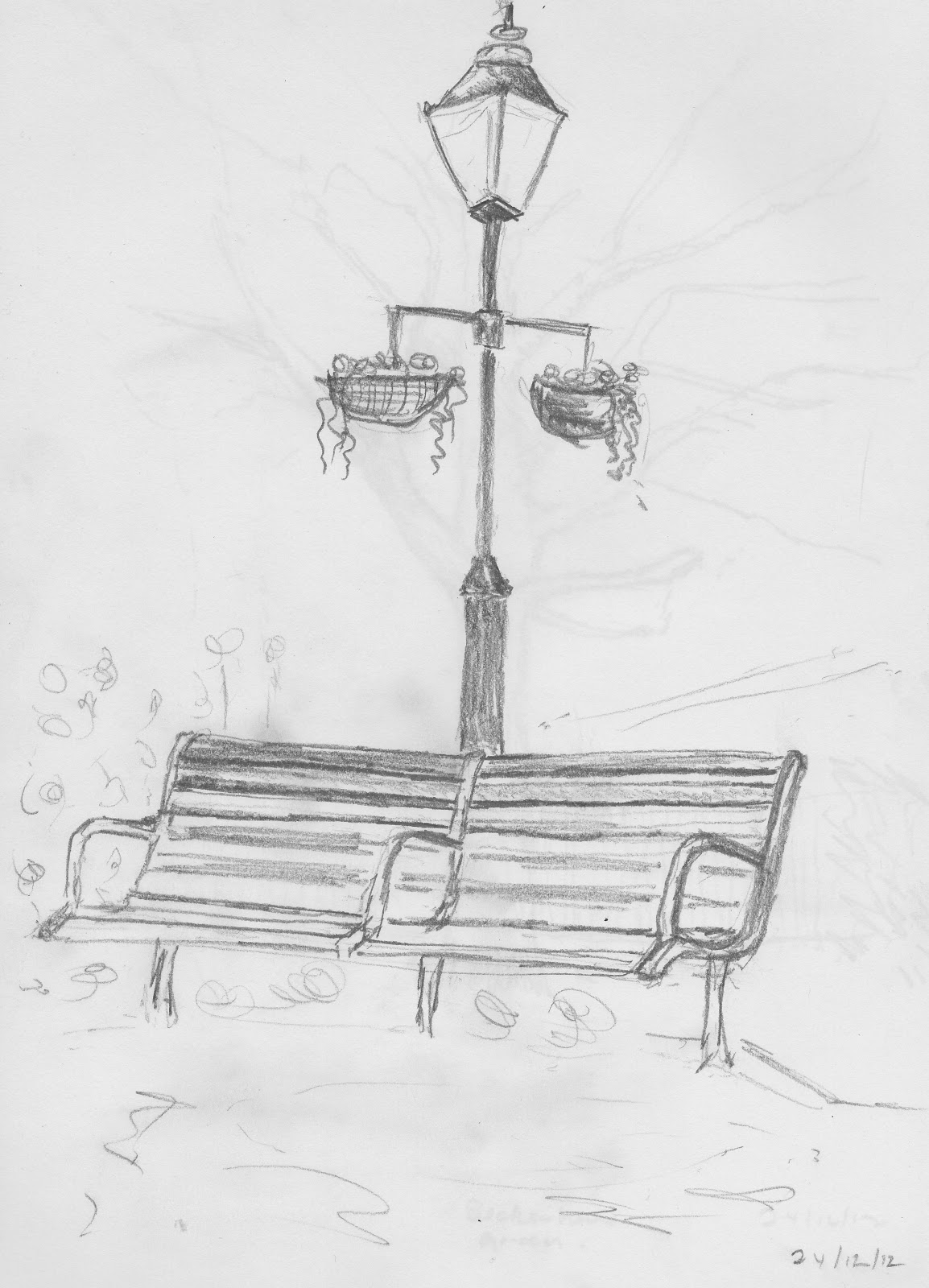 Learning to draw: Quick drawings outside