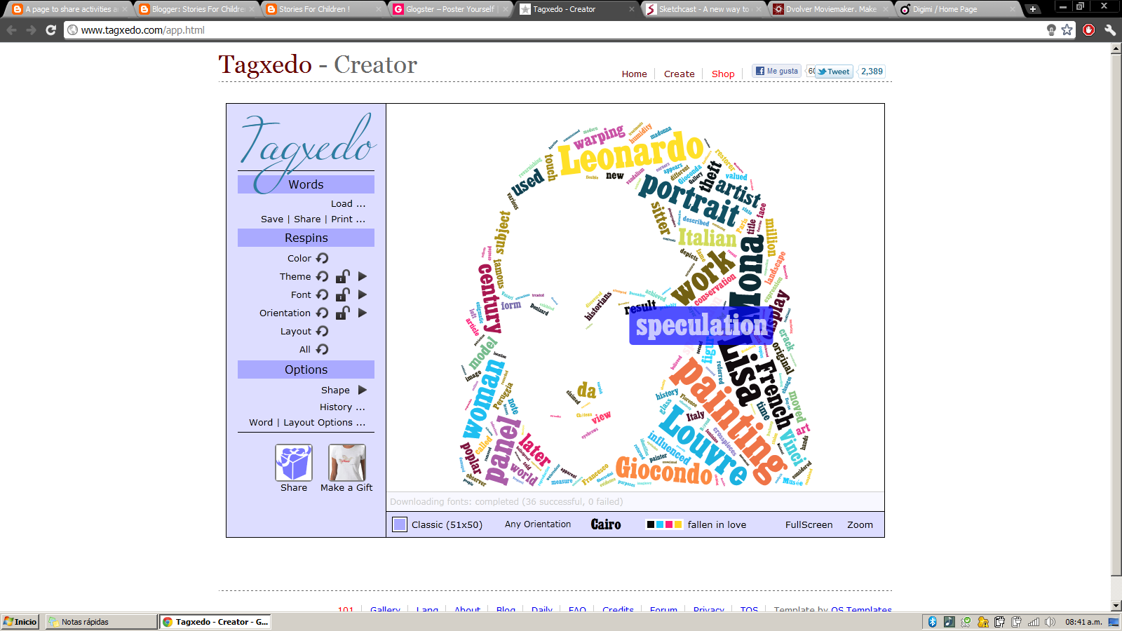 Telling Your Story ! ! !: Activity Number One: Tagxedo Creator