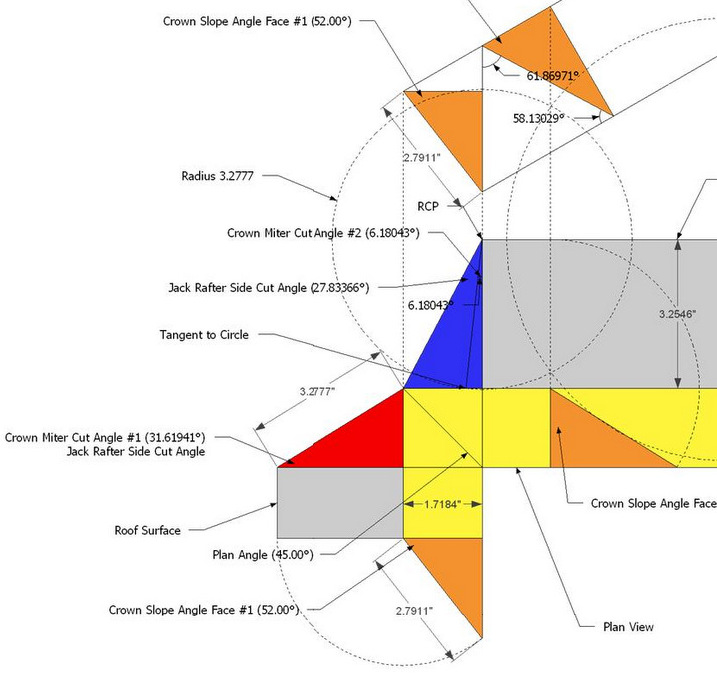 Roof Framing Geometry: Rake Crown Moulding Geometry