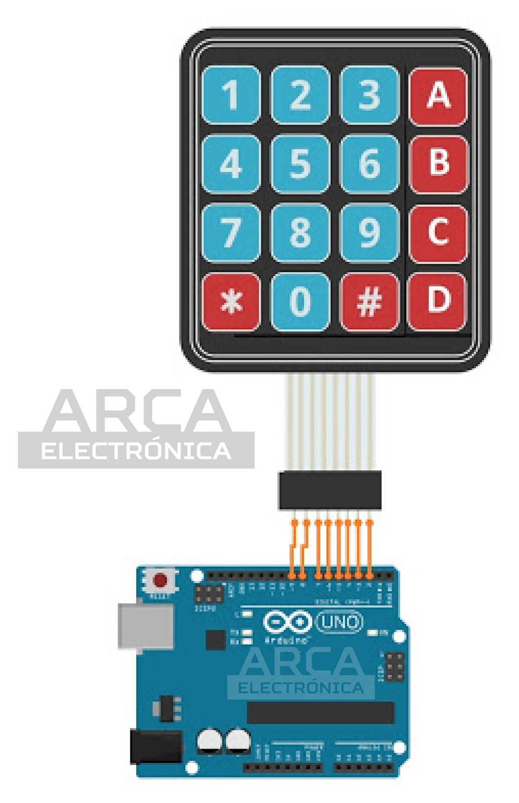 Teclados matriciales 4X4 membrana, 4X1 membrana y 4X3 rígido ~ ARCA ...