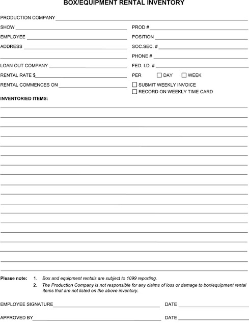 Dumb Dog Productions LLC: WHAT IS A CREW BOX/KIT RENTAL INVENTORY FORM ...