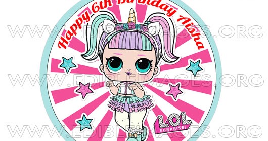 edible image kek LOL 5 inch round - Aisha Puchong Jaya