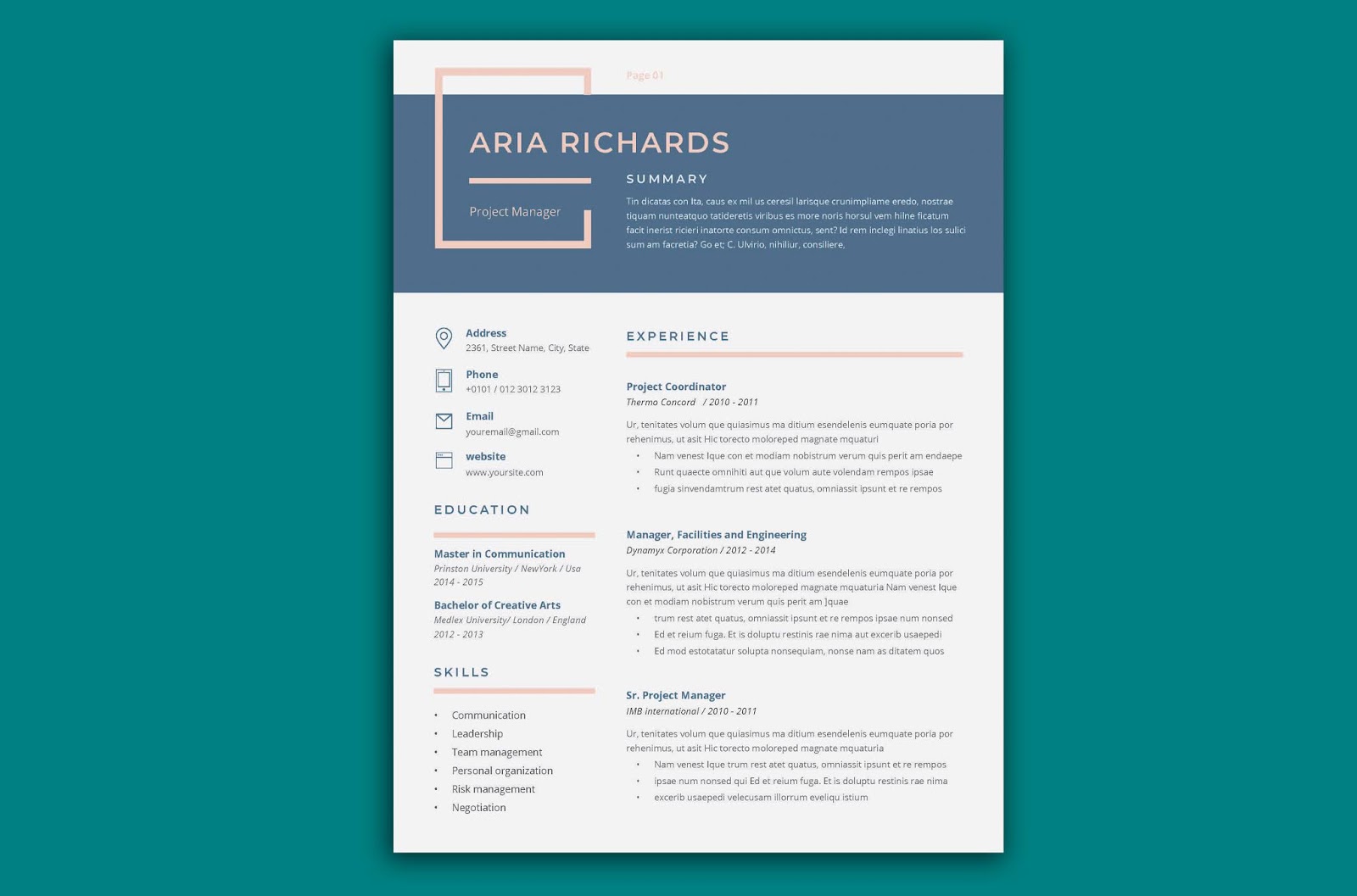 6 CV templates free to download in Microsoft Word and PSD format - The ...