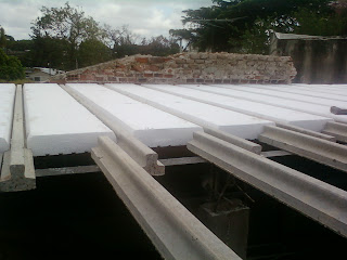 Refacción en Devoto: Llenado capa de compresión.