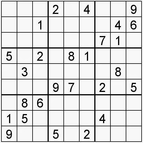 Free printable Word Search and Sudokus: Sudoku 34