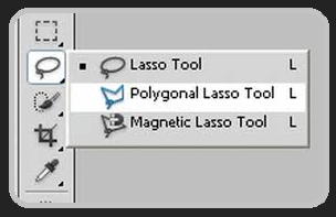 Lasso Tool (L) - This tool has three variables: