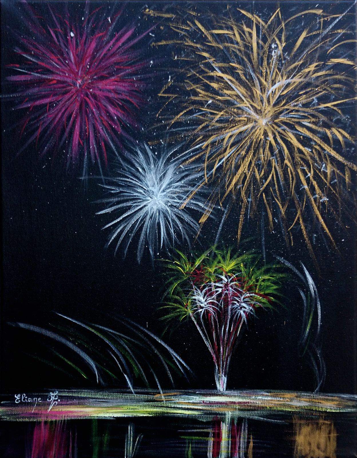 Eliane Allaert Artiste peintre: Feu d'artifice