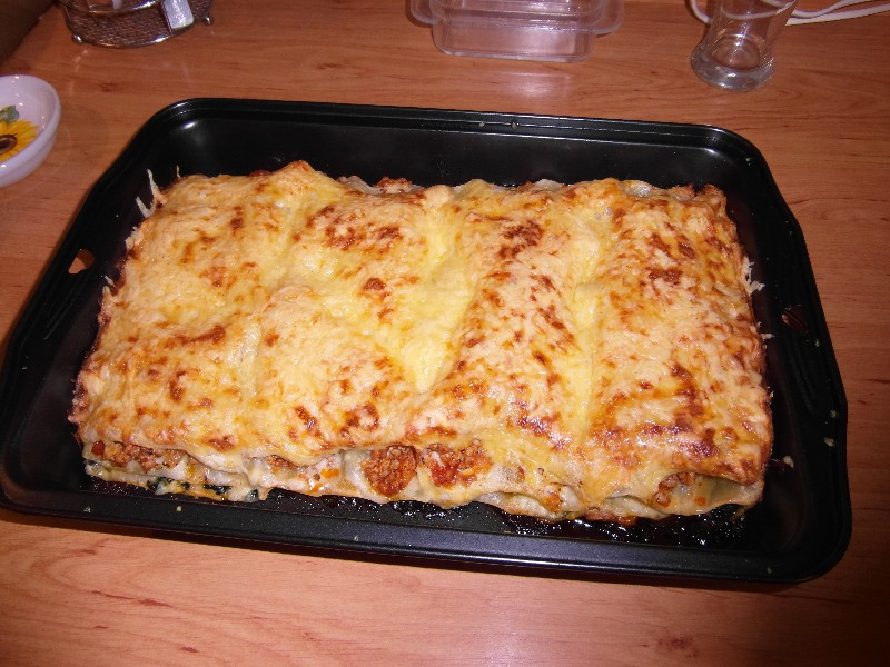 PudlaS gotuje: Lazania (lasagne) z mięsem mielonym i szpinakiem