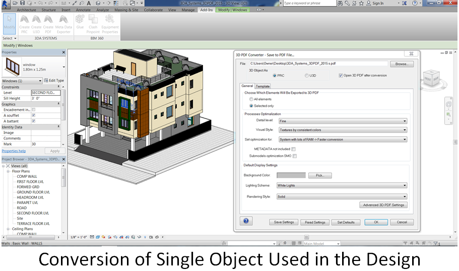 Revit Add-Ons: 3D PDF Converter by 3DA Systems Version 9.0.1 Released