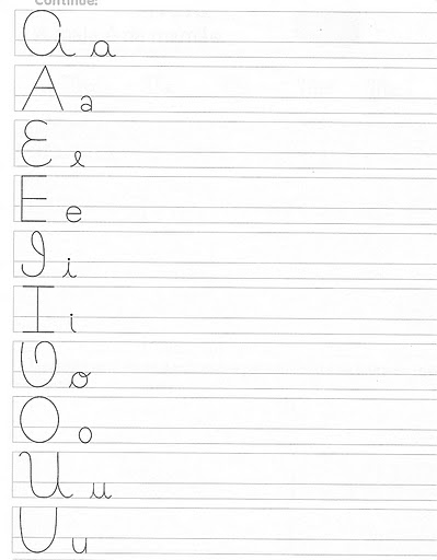 Fichas de caligrafía para imprimir ~ Solountip.com