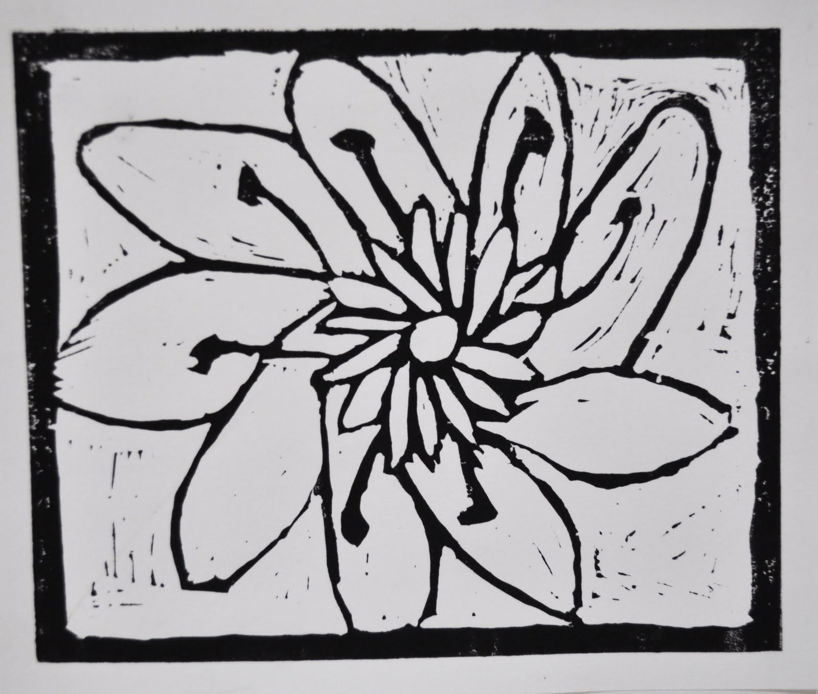 I teach art: Flower Lino Prints