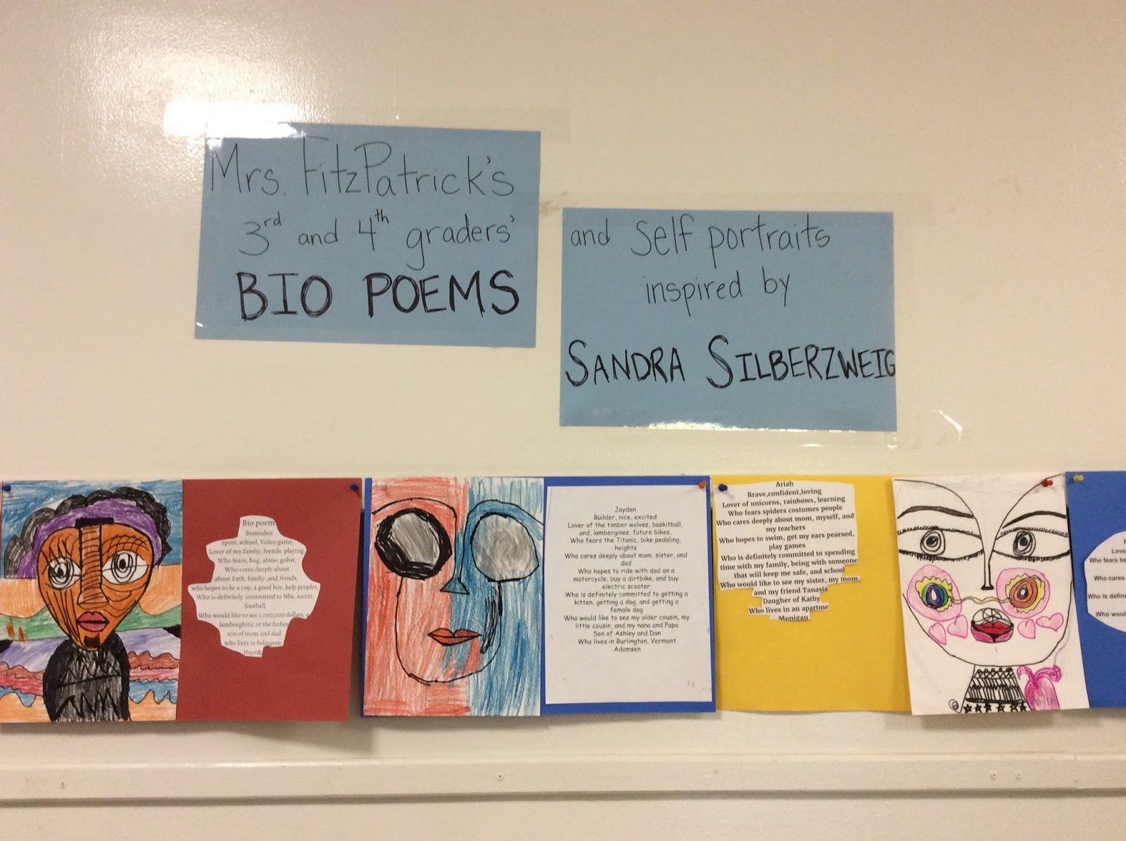 EES Blog : Self-Portraits and Bio Poems in Ms. Fitzpatrick's Class