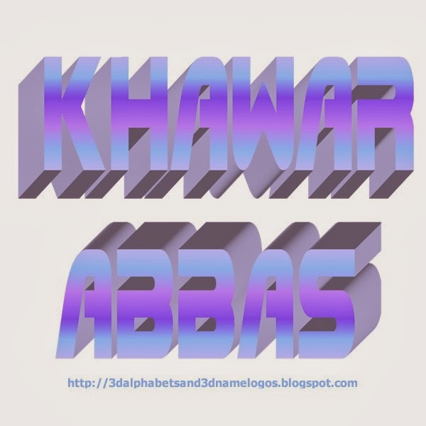 3D Name Logos: Khawar Abbas 3D Name Logo