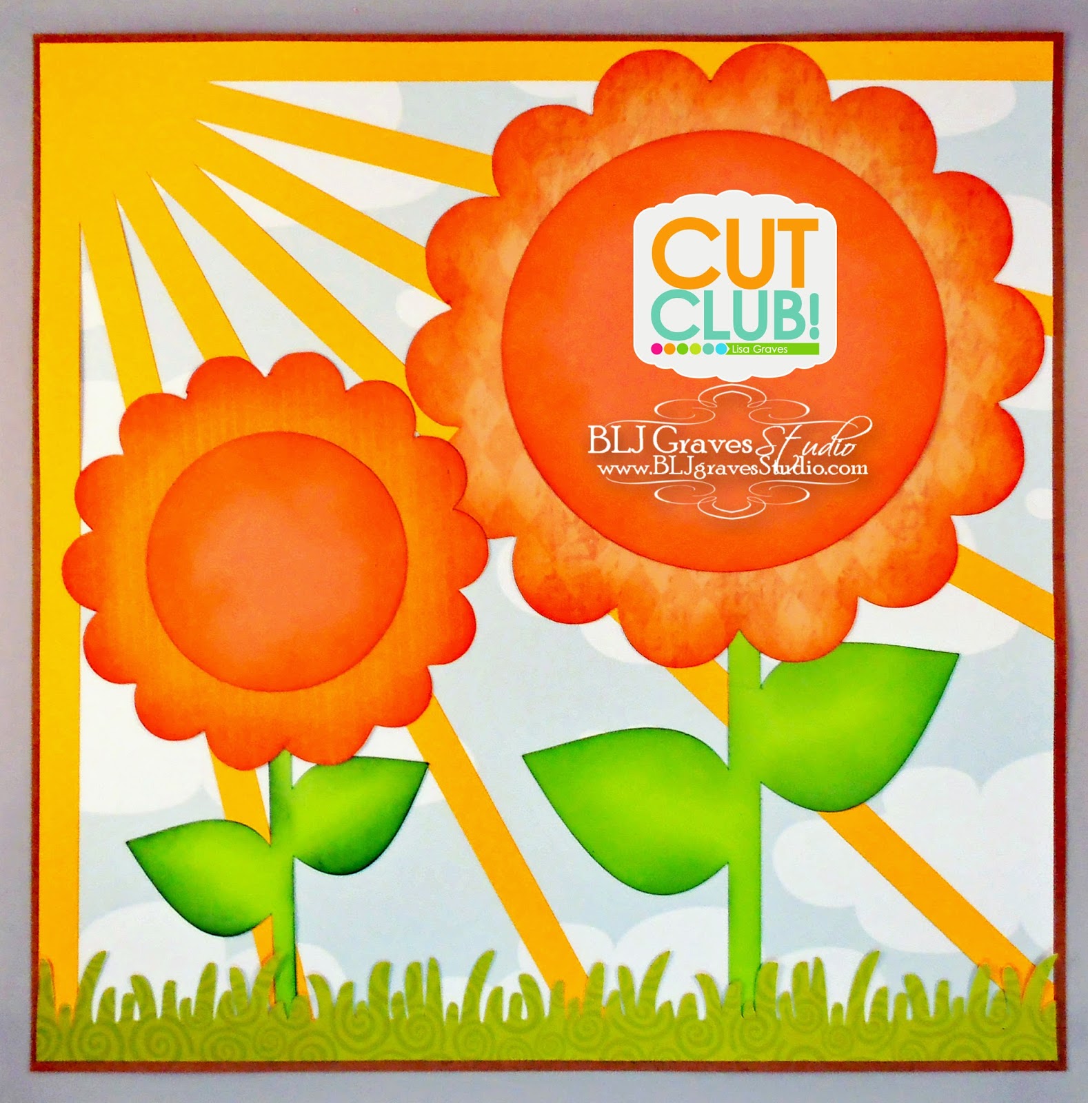 SVGCutClub: Flower Scrapbook Layout