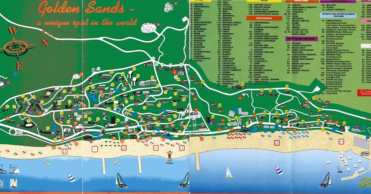 Карти / Maps: Карта на Златни пясъци / Map of Golden sands