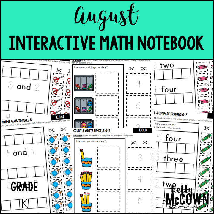 Kelly McCown: Interactive Math Notebook Kindergarten August