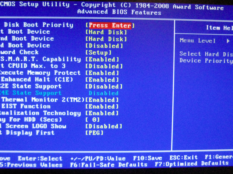 ensamble: configuracion del Bios