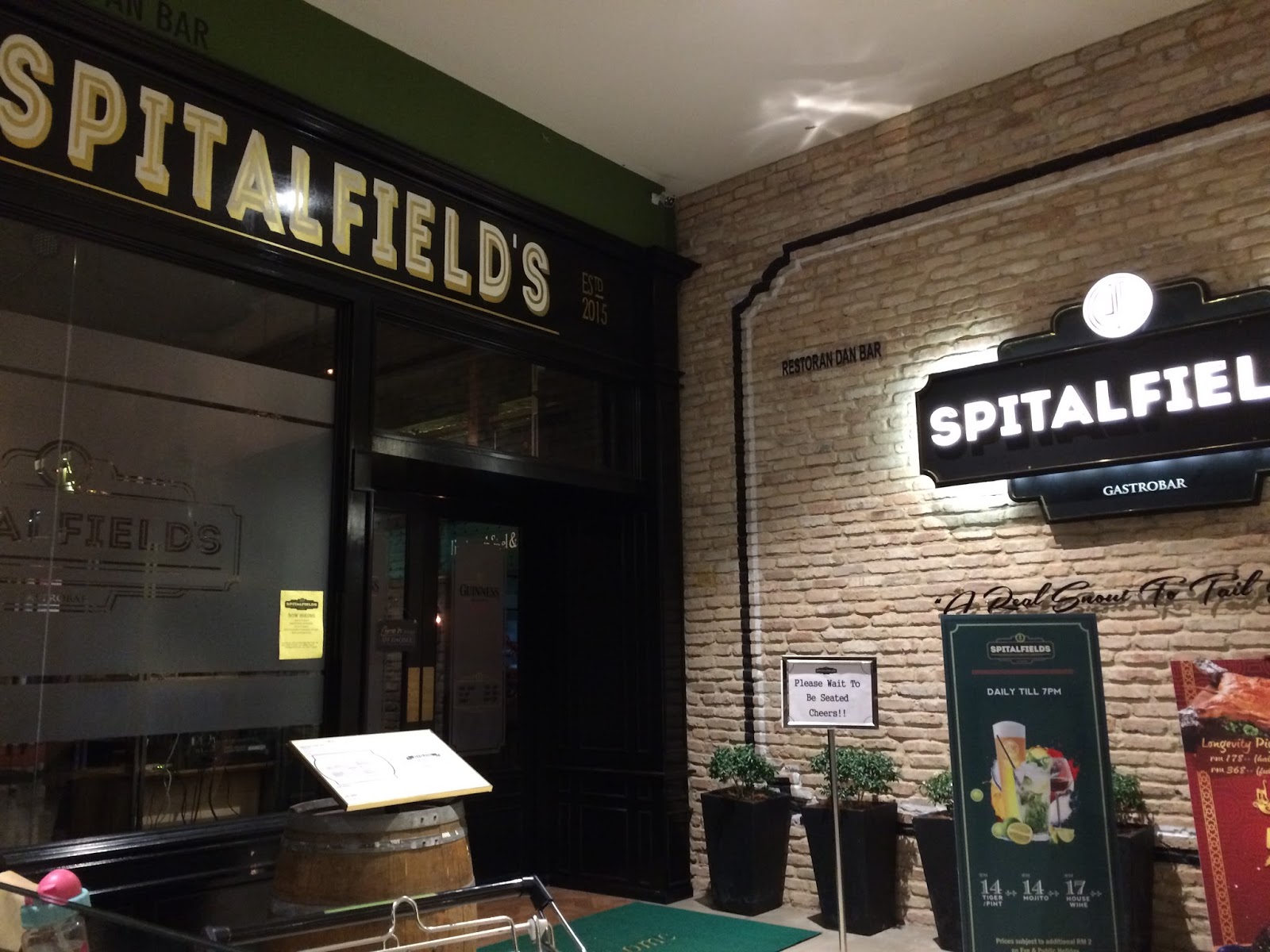 Onattycan: Spitalfields Gastrobar – 10 February 2016