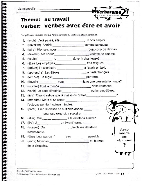 ALLONS-Y! Français Colexio Padre Feijoo-Zorelle: Verbes