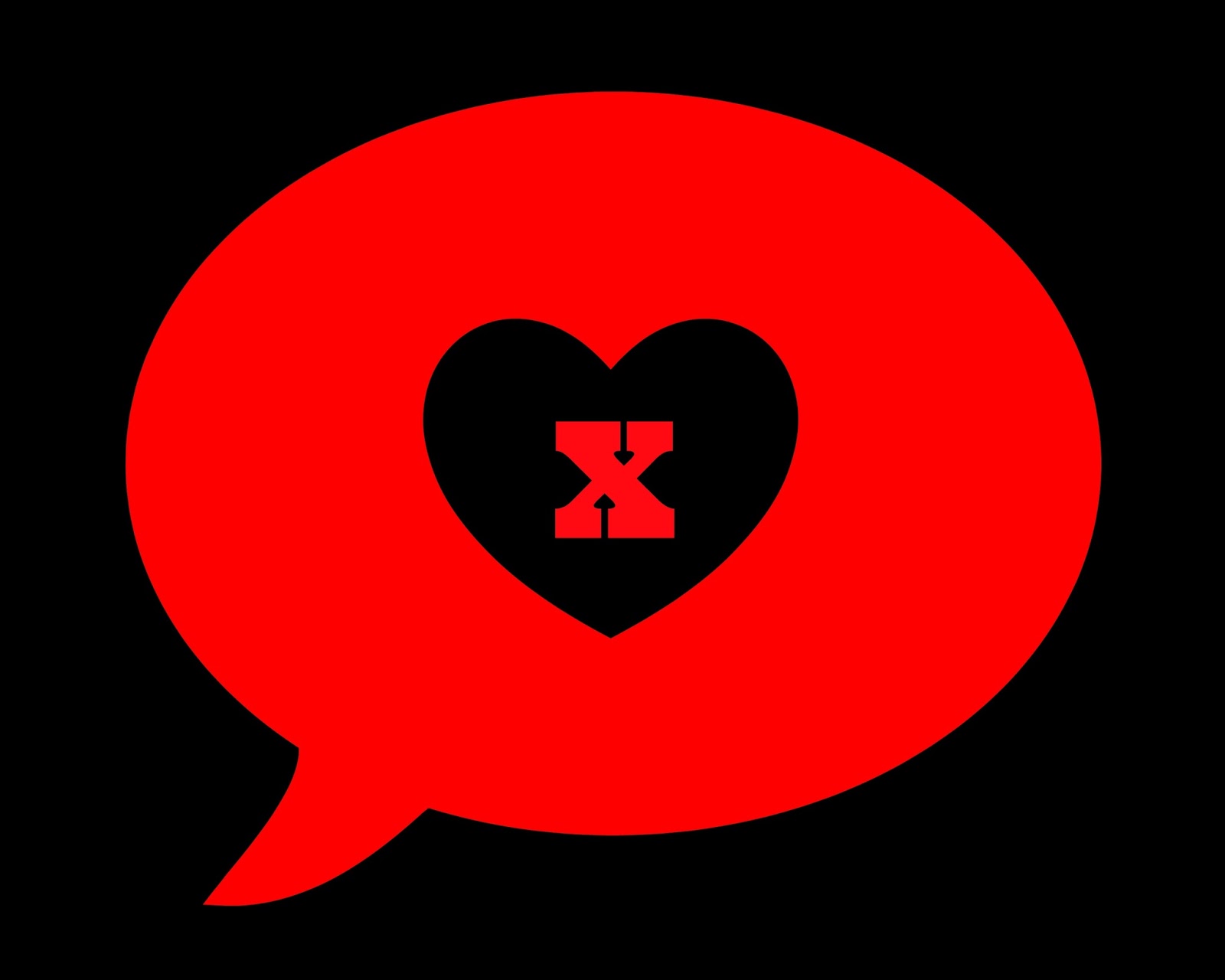 CJO Photo: Printable Initial Art: Speech Bubble Heart X