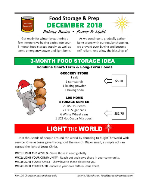 December Food Storage and Prep Handout