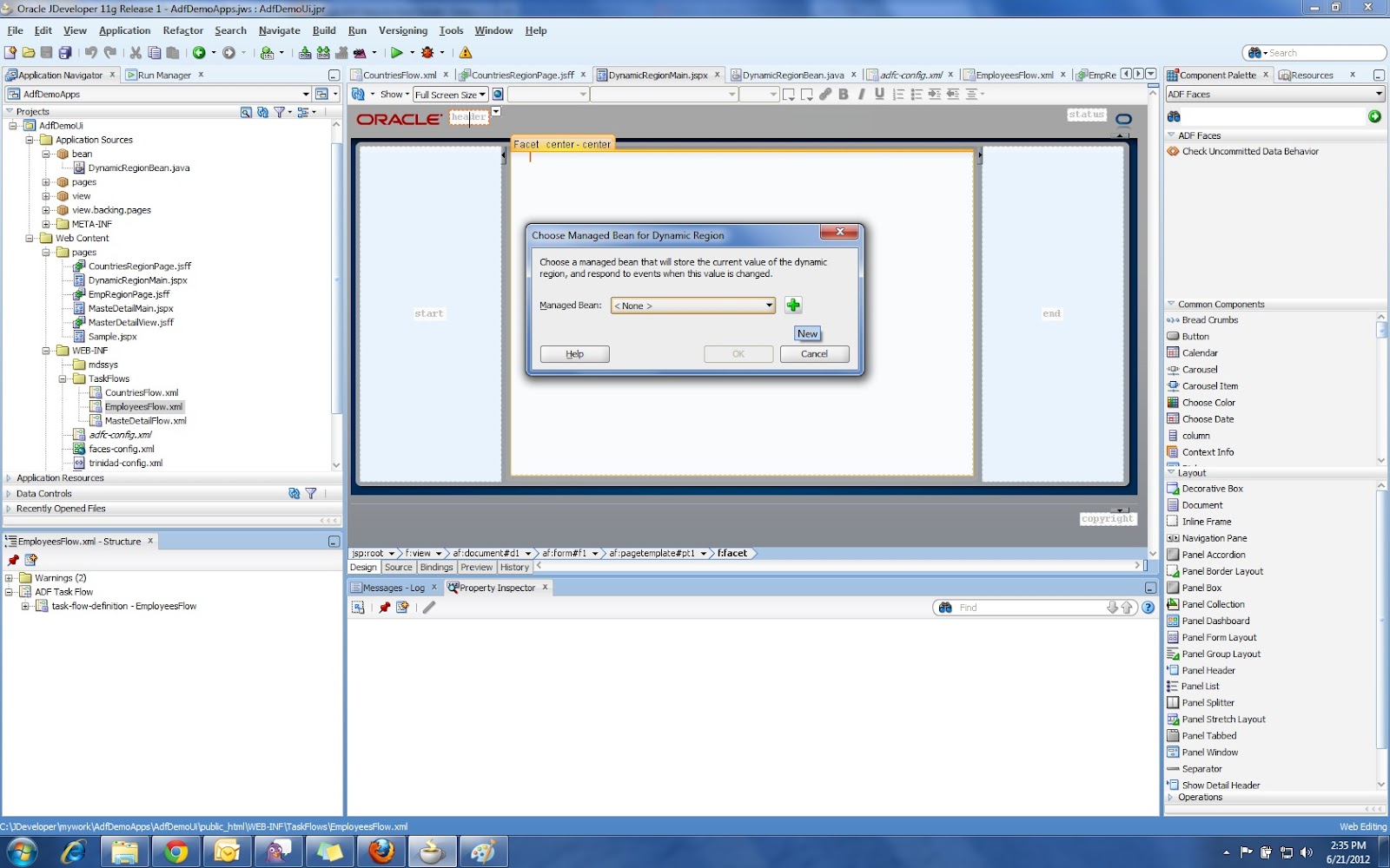Oracle ADF Step by Step Guide - Oracle ADF Tutorial: ADF Dynamic Region ...
